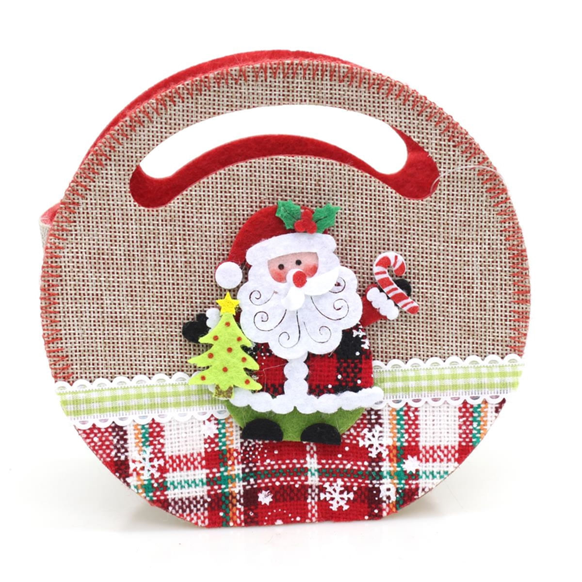 Cesta Natalina em Feltro Papai Noel Redonda 14cm Merita EPM-348 - Rei ...