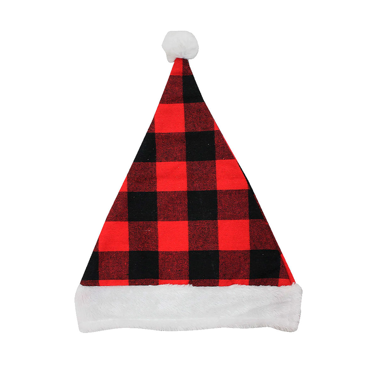 Gorro de Natal Poliéster Xadrez Vermelho 50cm Merita BSC-9007 - Rei do ...